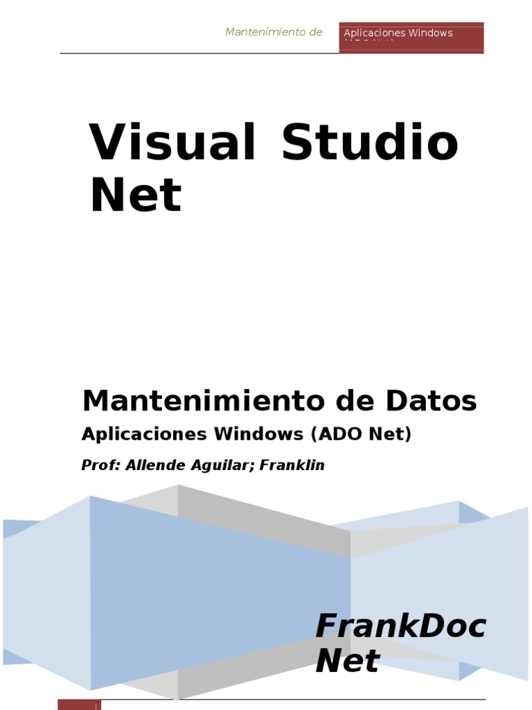 Mantenimiento de Datos | PDF | Active X Data Objects | Servidor SQL de Microsoft