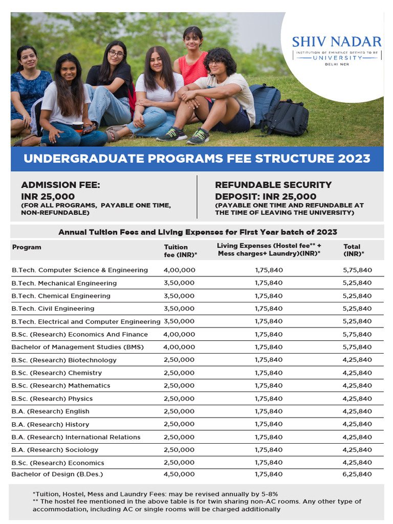 Undergrduate Program Fee Structure 2023 | PDF | Engineering