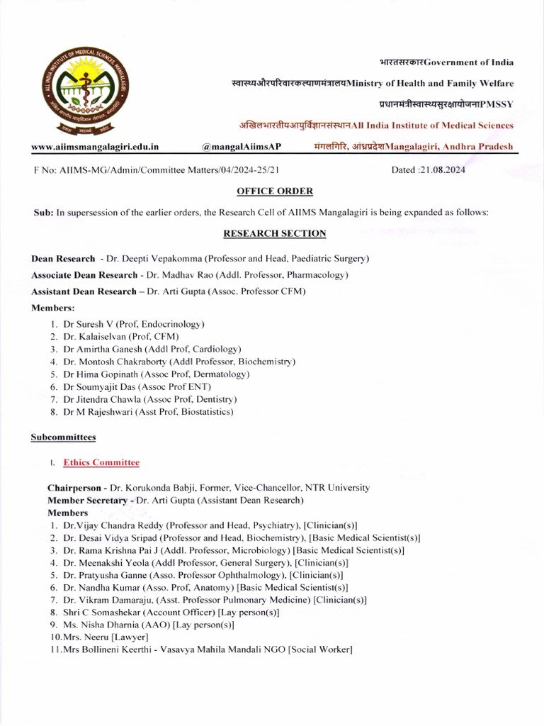 Research Cell Expansion Office Order | PDF | Medicine | Health Care
