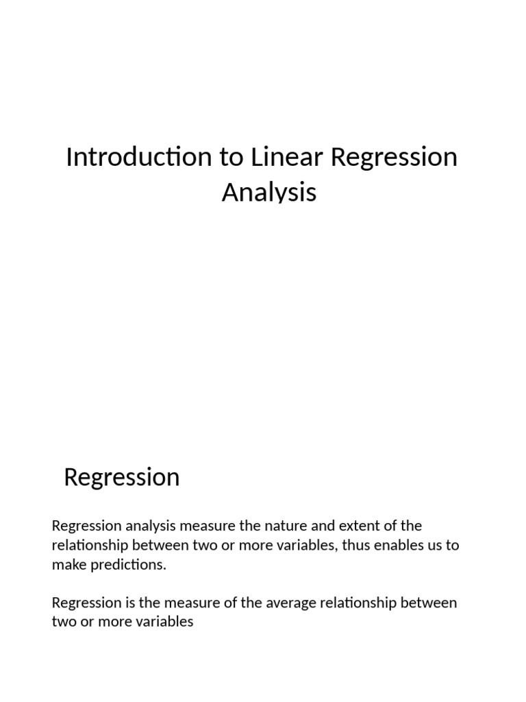 Understanding Linear Regression Analysis | PDF | Regression Analysis | Linear Regression