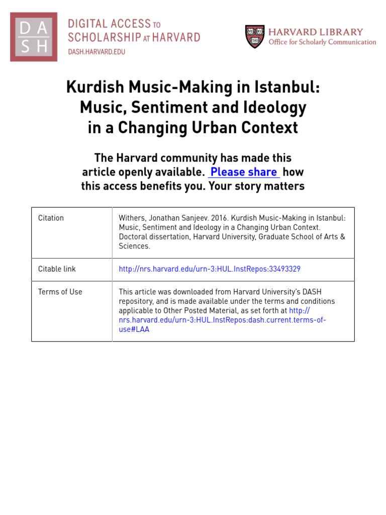 Kurdish Music Making in Istanbul Music S | PDF | Kurds | Turkey