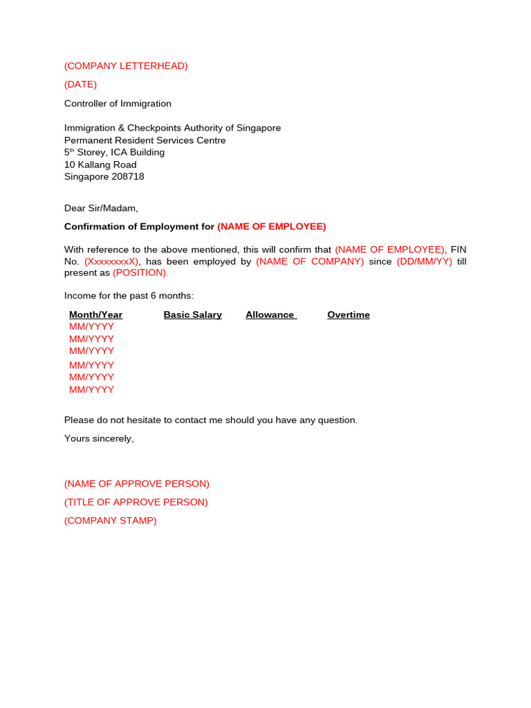 (Template) Employment Letter | PDF
