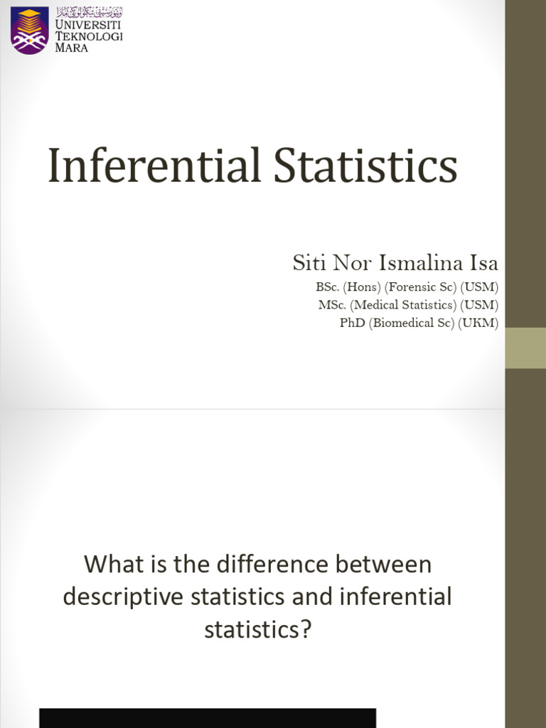 Inferential Statistics | PDF | Type I And Type Ii Errors | Statistics