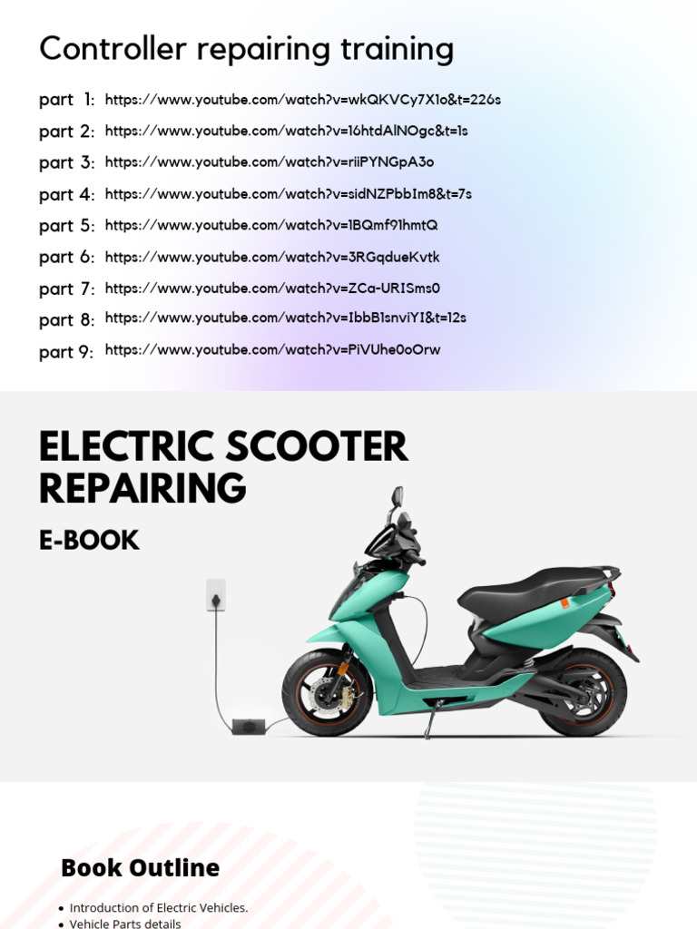 Electric Scooter Repair Training Guide | PDF | Battery Charger ...