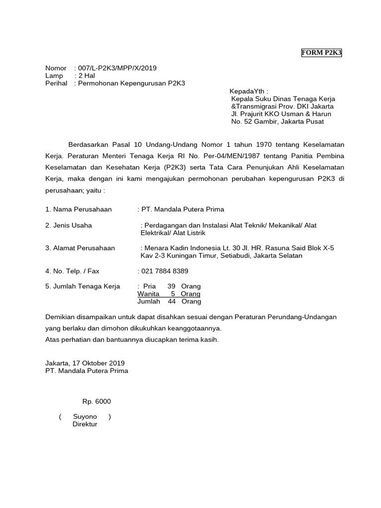 Permohonan P2K3 | PDF