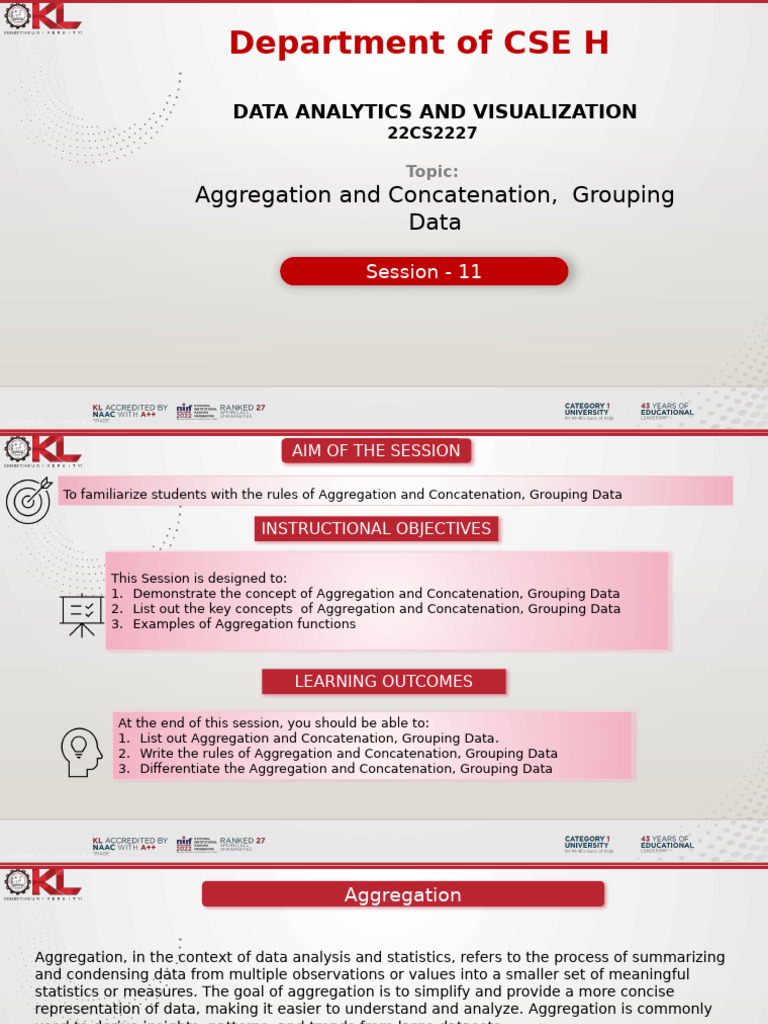 CO3_2_Aggregation and Concatenation, Grouping Data | PDF | Data | Statistics