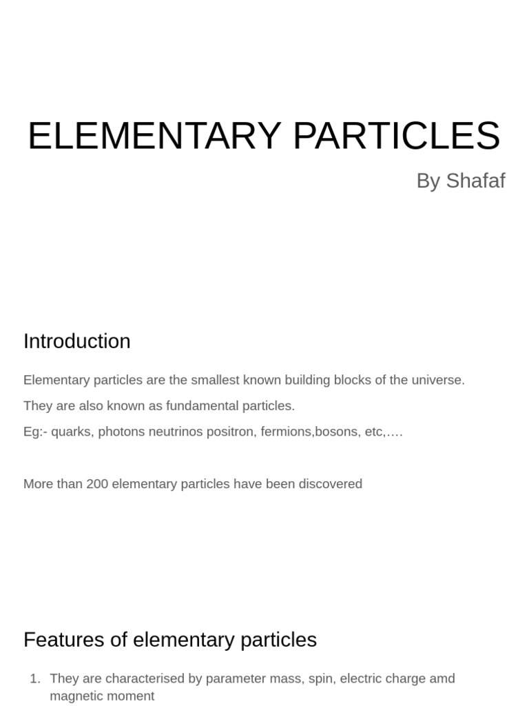 Elementary Particles | PDF