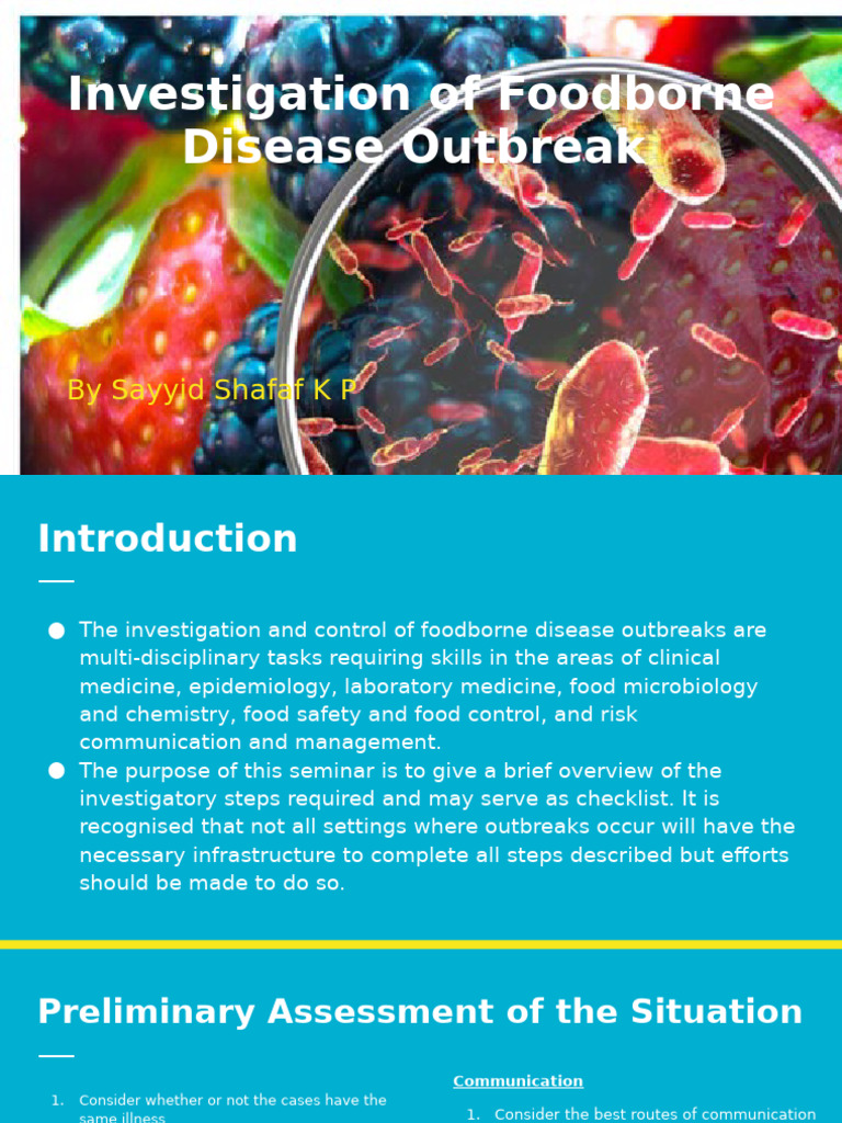 Foodborne Disease Outbreak Guide | PDF | Infection | Hypothesis
