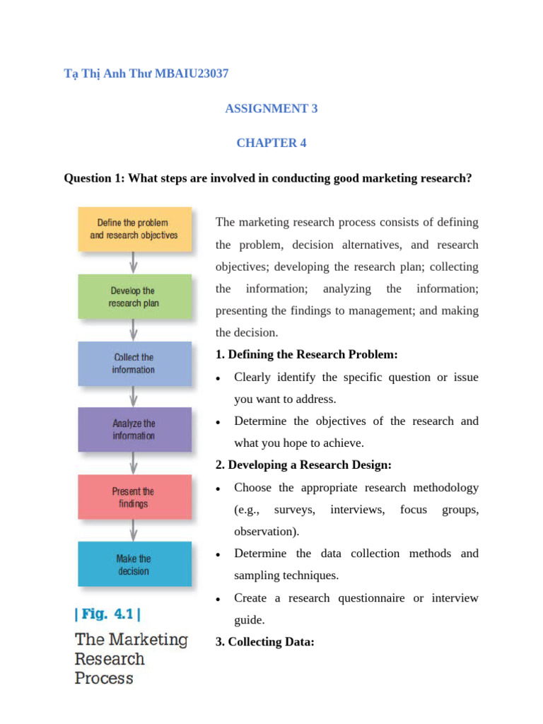 Thu Ta - Assignment 3 | PDF | Marketing Research | Business