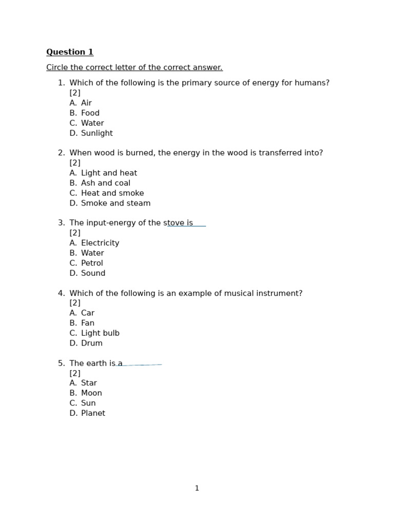 NST Test Grade 5 | PDF