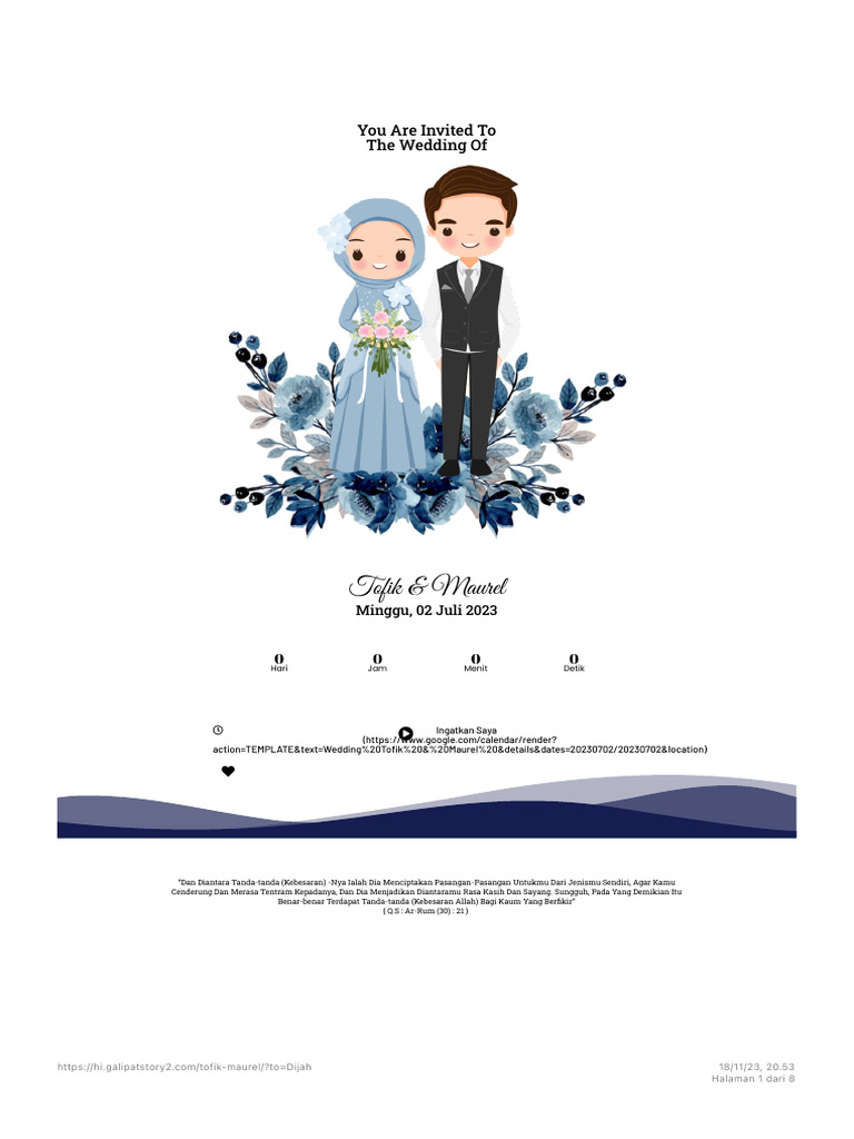 The Wedding of Tofik & Maurel - Galipat Story | PDF