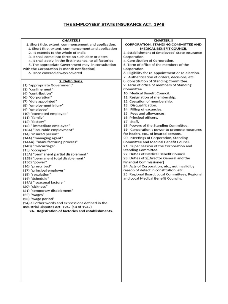 Act headings | PDF | Employment | Insurance