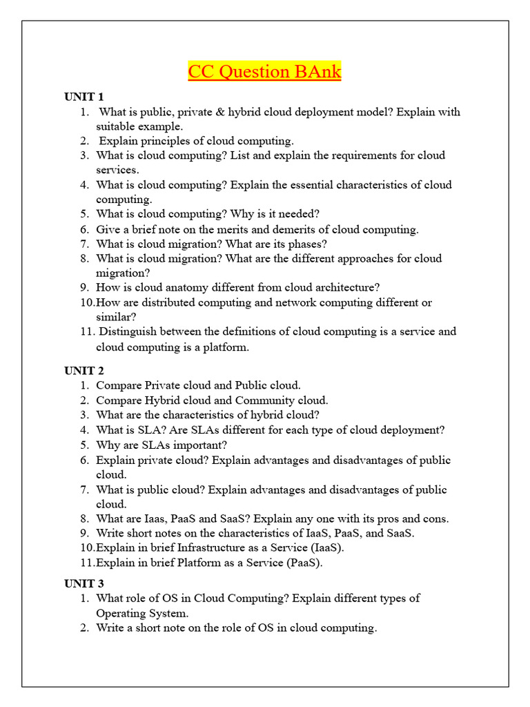 CC_QB+ | PDF | Cloud Computing | Software As A Service