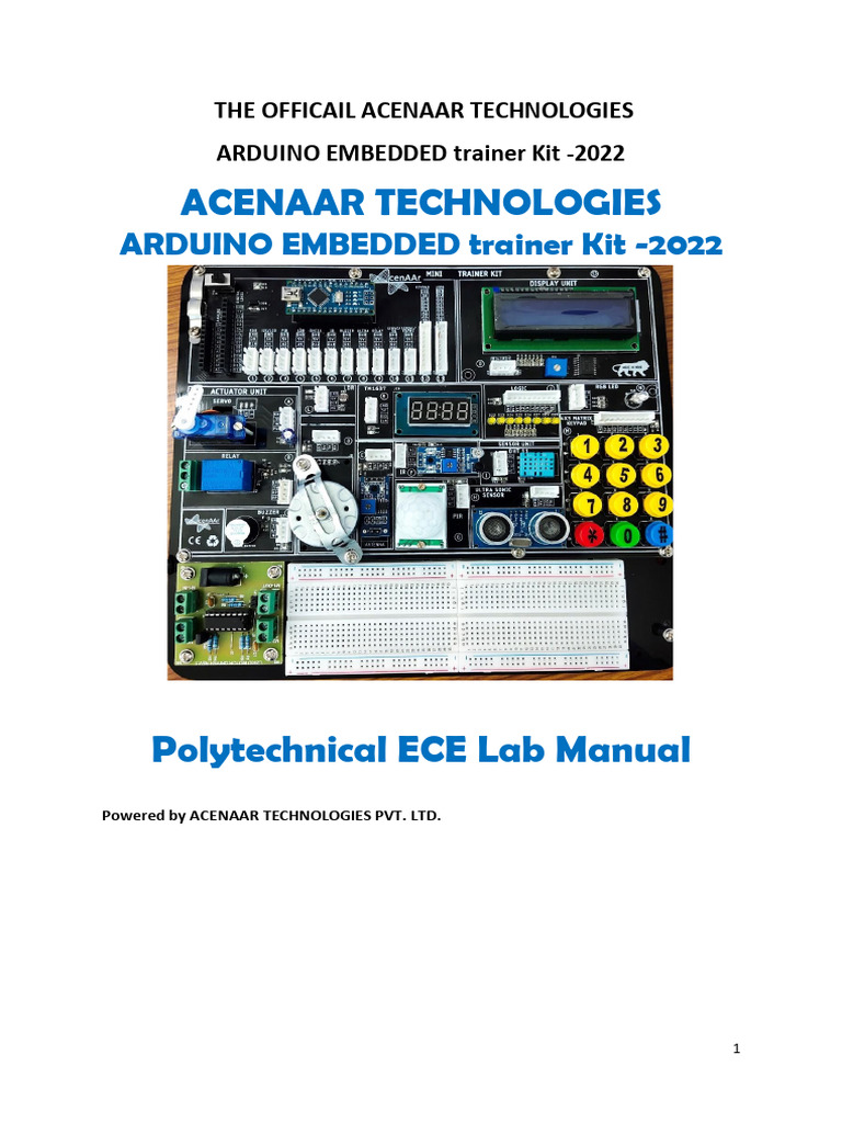 Arduino Embedded Trainer Kit-2022 - Programming - Manual | PDF | Arduino | Computer Engineering