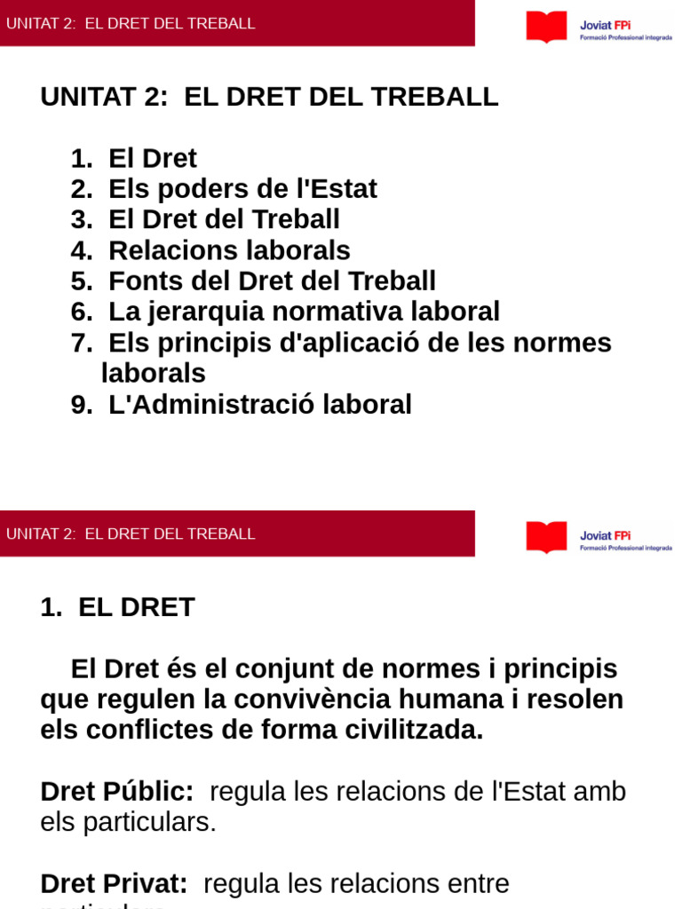 1. El Dret Del Treball - Apunts 2018 | PDF