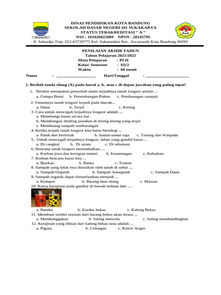 SOAL PAT PLH SMT GENAP | PDF