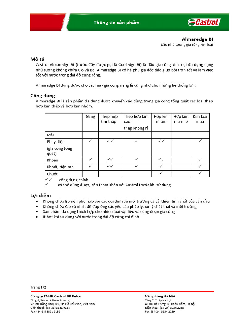 69 Tds Castrol Almaredge Bi 4745 Attach0 | PDF