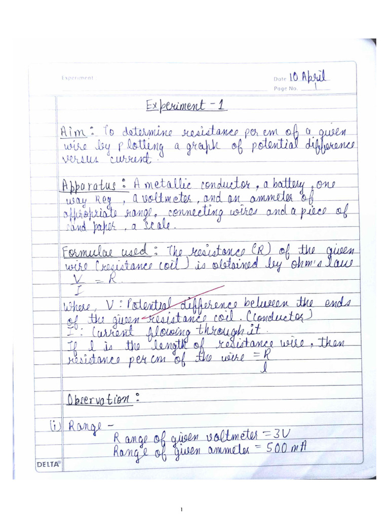 Physics Practical File XII | PDF