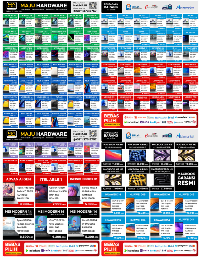 BROSUR_LAPTOP_05 NOV 2024 | PDF | Intel | Graphics Processing Unit