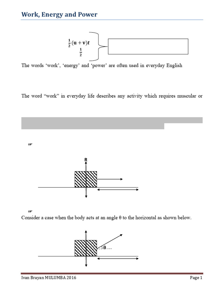 Work, Energy and Power 2 | PDF | Force | Kinetic Energy