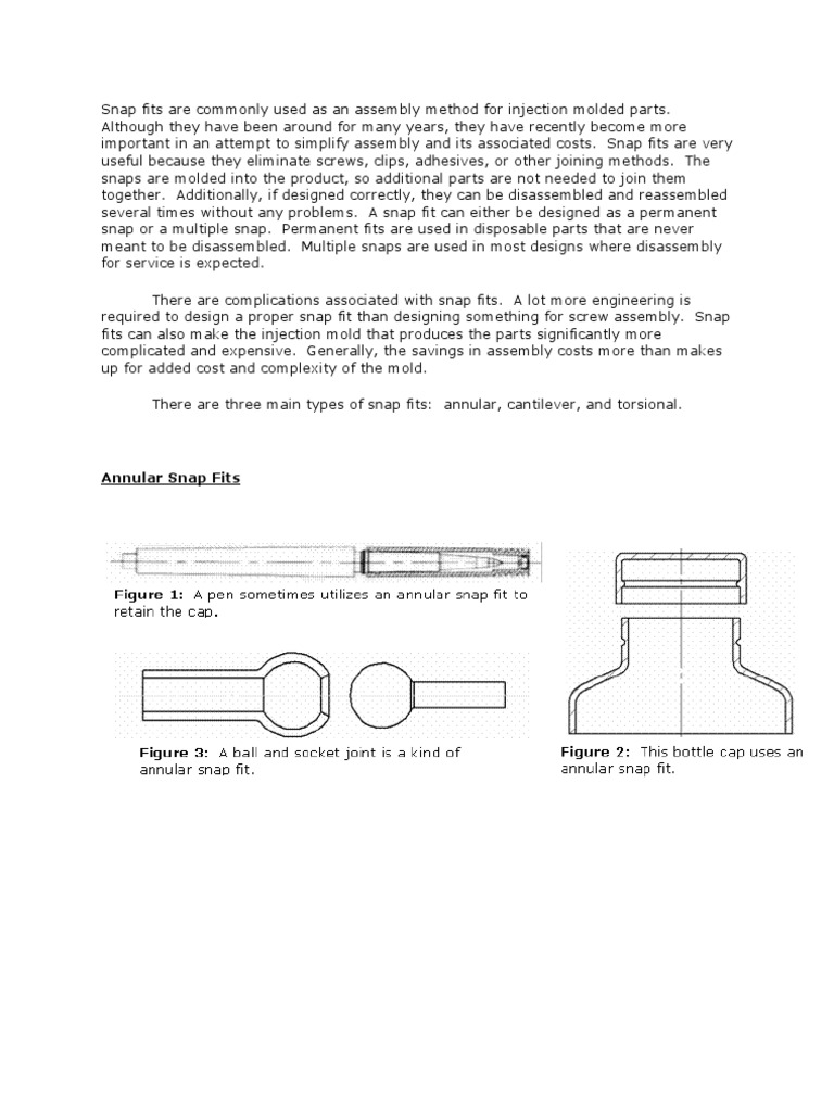 Snap Fits Are Commonly Used As An Assembly Method For Injection Molded ...
