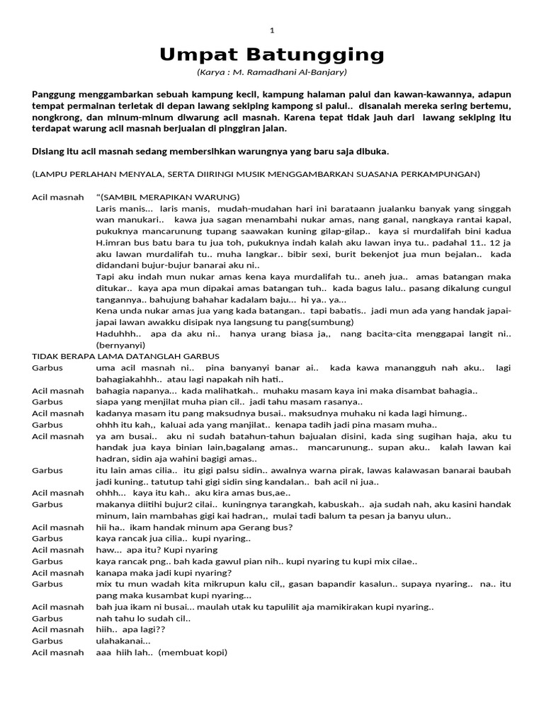 Umpat Batungging Palui-1 | PDF