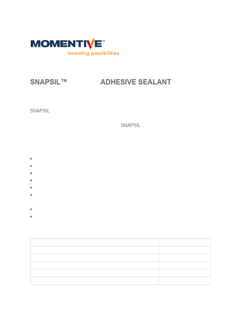 snapsil-frv1106-adhesive-sealant-tds | PDF | Adhesive | Silicone