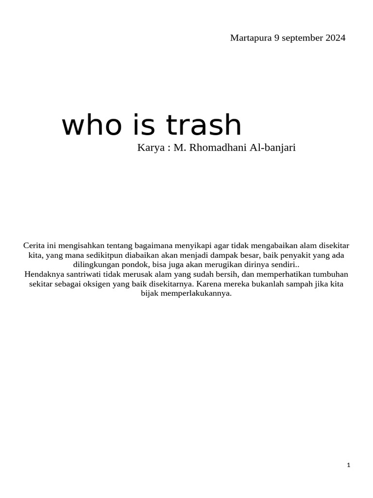 Who Is Trash | PDF