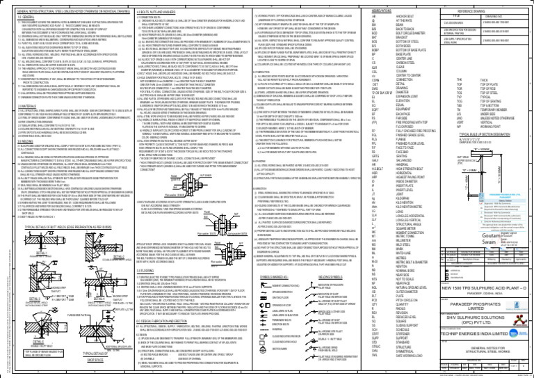 General notes for structral steel works | PDF | Screw | Welding