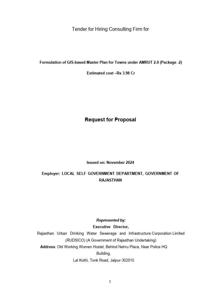 Formulation of Masterplan Pkg-02 | PDF | Request For Proposal | Employment