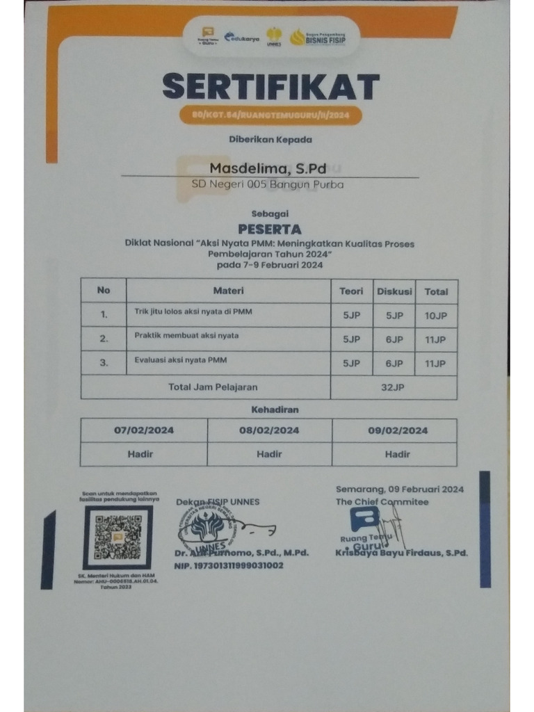 Sertifikat PMM | PDF