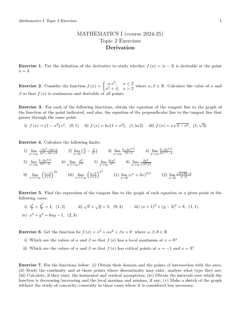 Chap2Exercises-2425 | PDF | Mathematical Analysis | Functions And Mappings