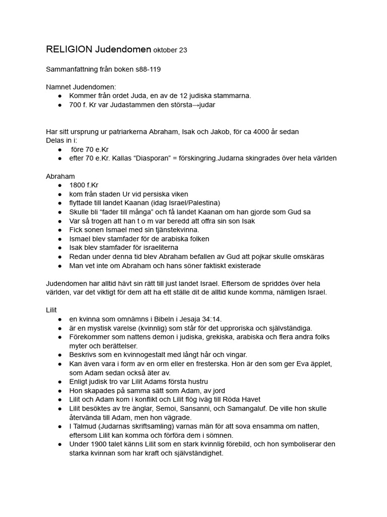 Judendomen-Religion-okt-23 | PDF