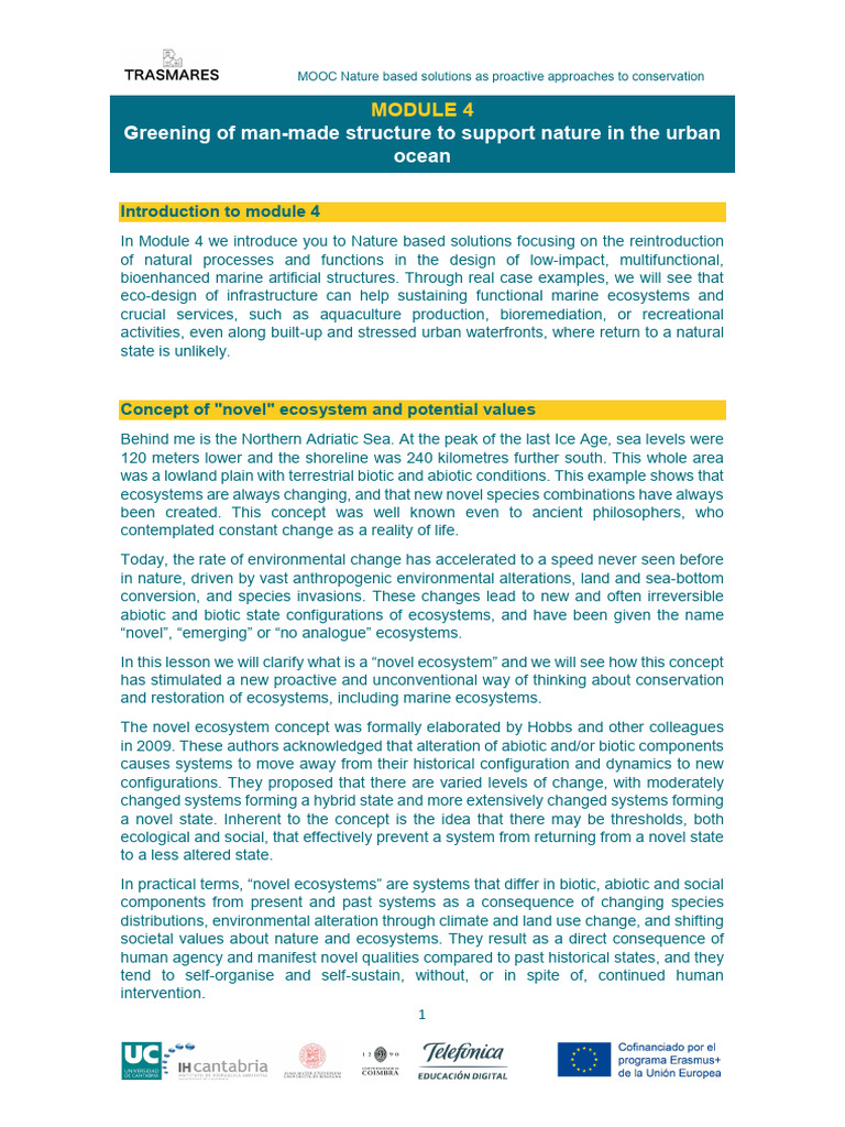 Notes MOOC 3 Module 4 | PDF | Ecosystem | Coral Reef