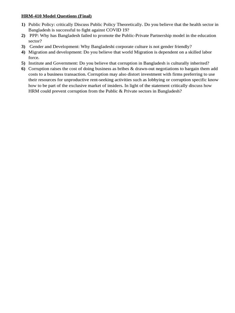 410-Model-Questions (1) | PDF