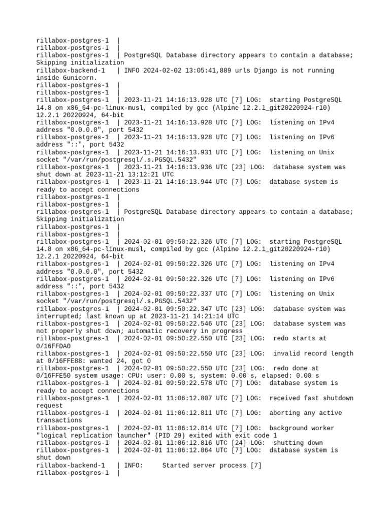 Logs | PDF | I Pv6 | Postgre Sql