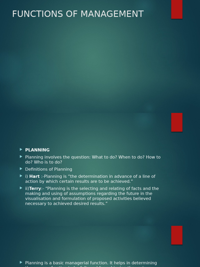 Functions of Management | PDF | Planning | Motivational
