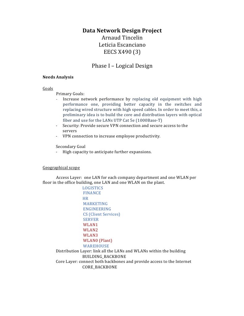 Data Network Design Project-Phase I-1 | PDF | Computers