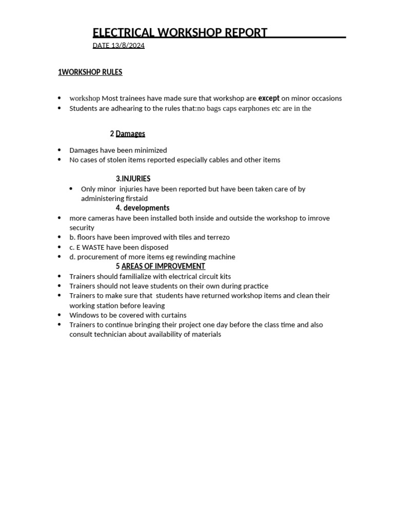 WORKSHOP RULES | PDF
