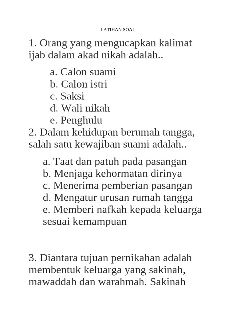 Latihan Soal Semester Ganjil | PDF