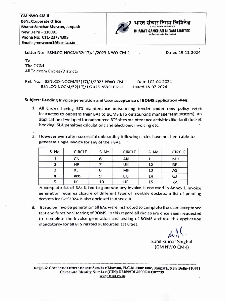 Pending Invoice Generation And User Acceptance Of Boms Application Reg Pdf Internet Access