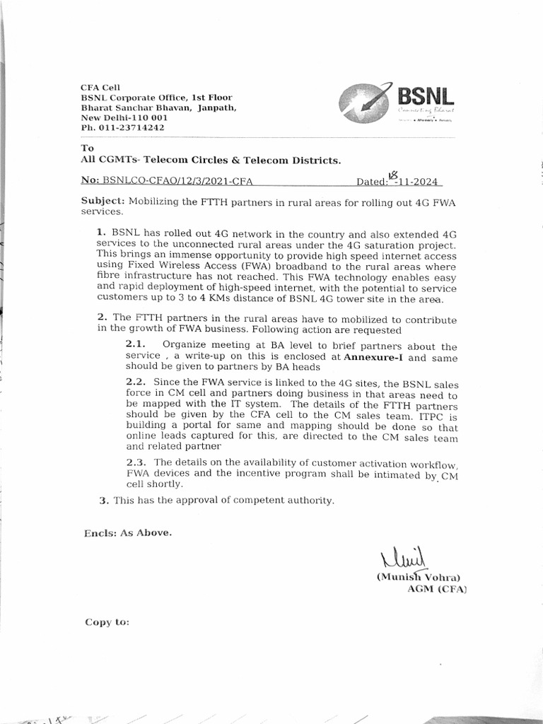 LT 4G Fwa 191124 | PDF