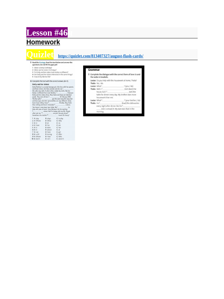 Lesson #46 for Asel | PDF