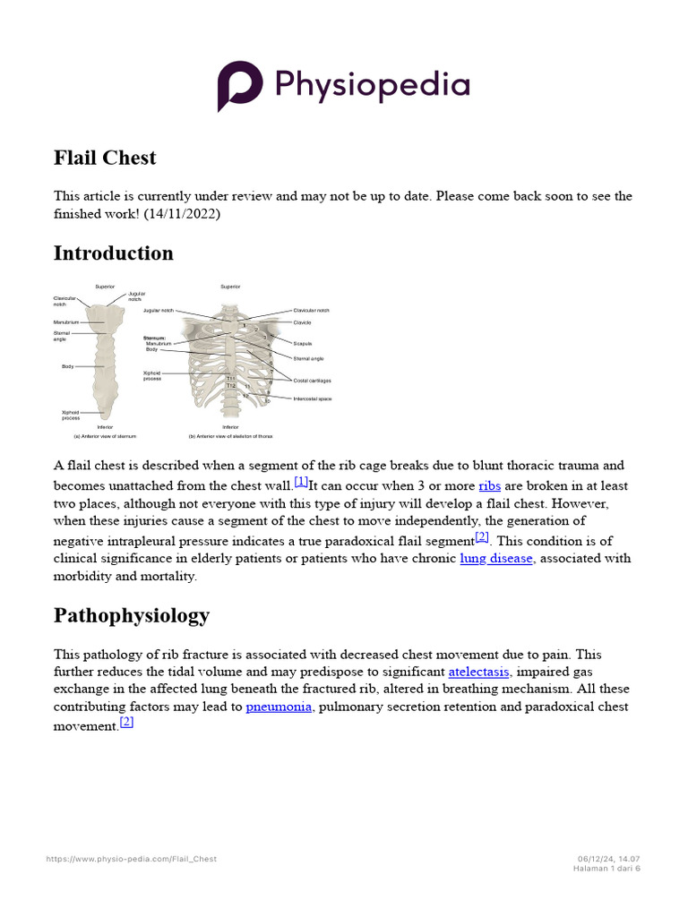 Flail Chest - Physiopedia | PDF | Thorax | Respiratory Diseases