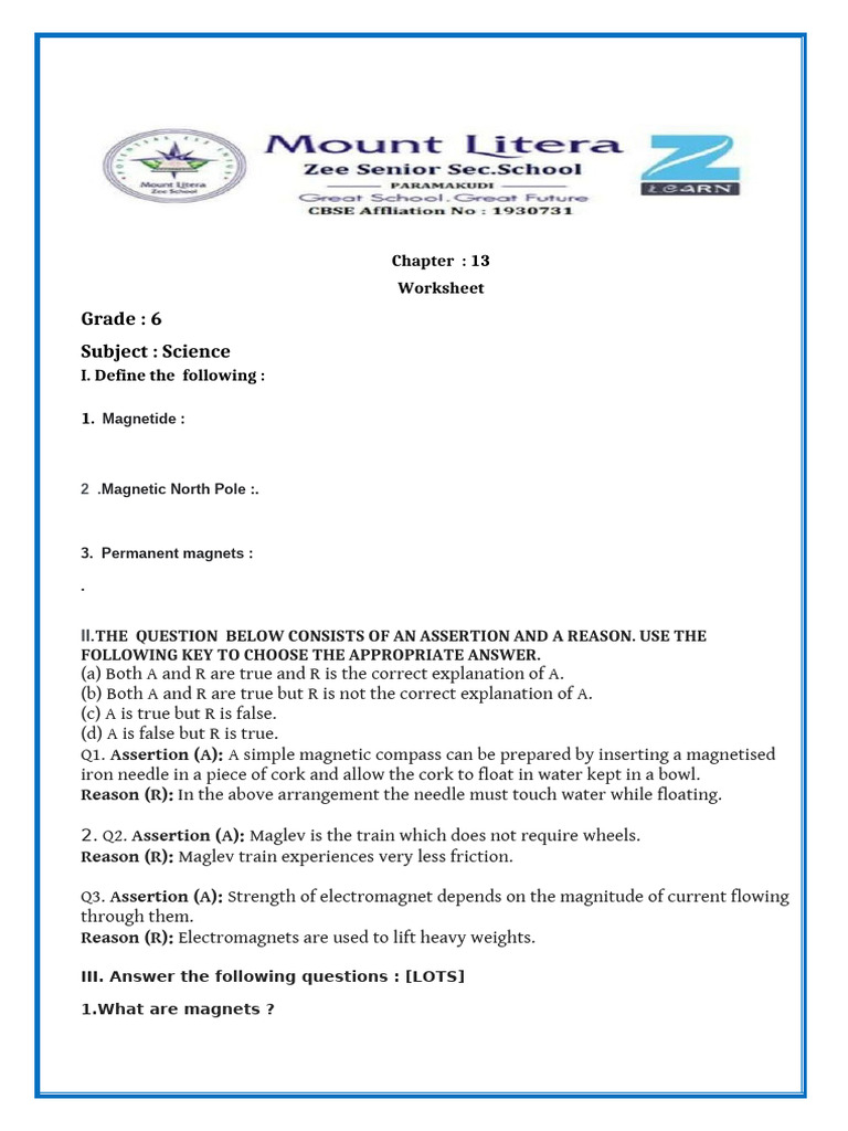 Chapter 13. Worksheet | PDF