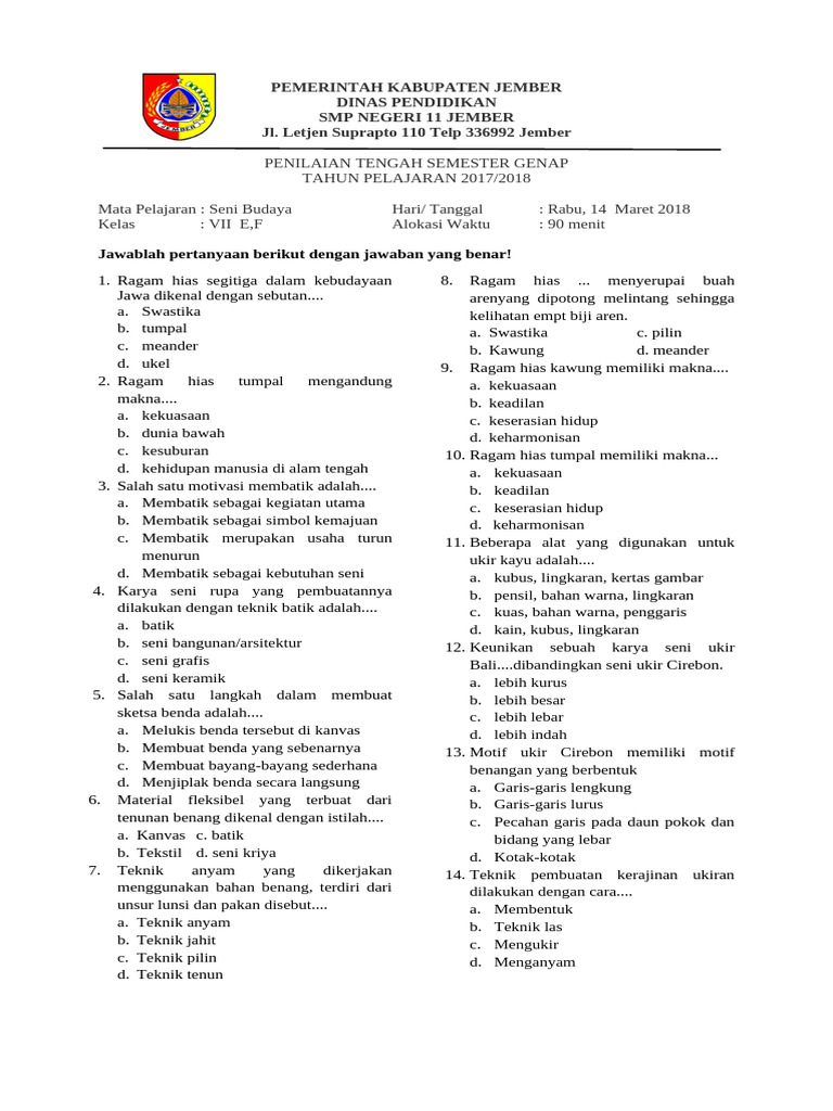 PTS SBK 7 Genap | PDF