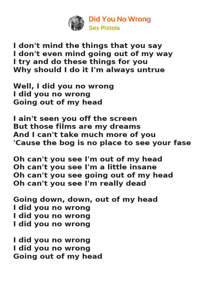Out of My Head: A Poetic Reflection | PDF