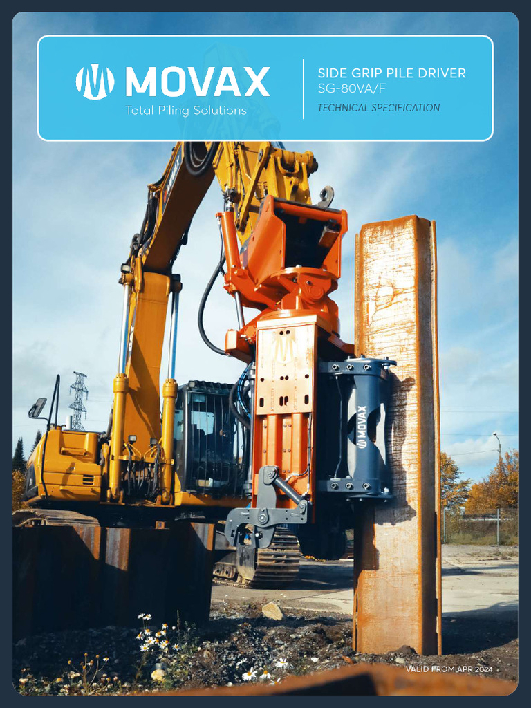 SG-80VA/F Side Grip Pile Driver Specs | PDF | Deep Foundation | Resonance