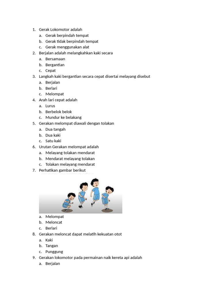 Gerak Lokomotor dan Contohnya | PDF