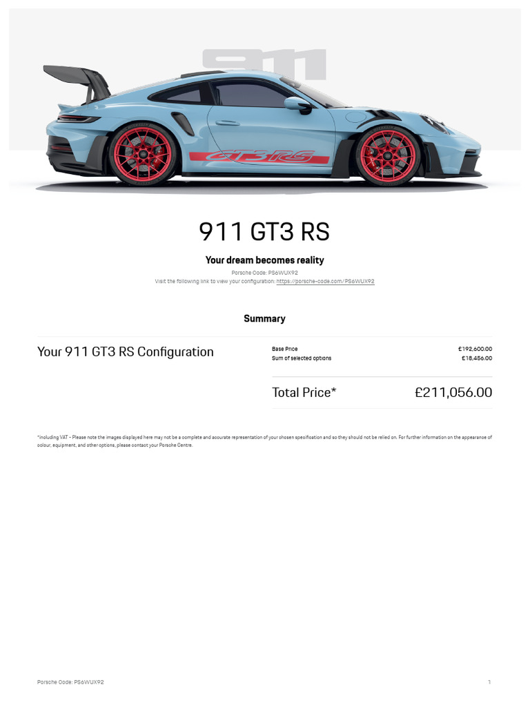 911 GT3 RS (1) | PDF | Fuel Economy In Automobiles | Luxury Vehicles